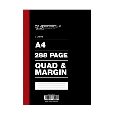 Hardcover A4 Counter Book 3 Quire Quad & Margin - 288 page - Simply ...
